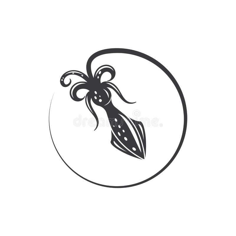 Circle Black Sea Cuttlefish Icon Vector Element Design Template Stock ...