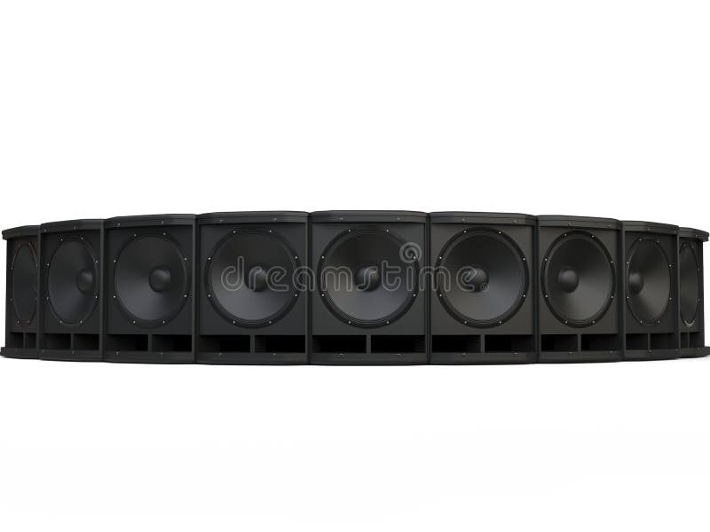 Circle of Black Subwoofer Speakers Stock Illustration - Illustration of ...