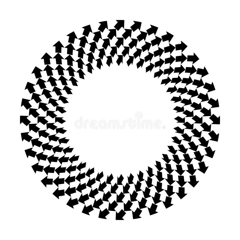Circle Black and White Arrows Pattern. Round Frame Stock Vector ...