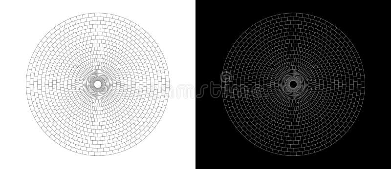Circle with Blocks or Rectangles. Art Lines Geometry Background, Logo ...