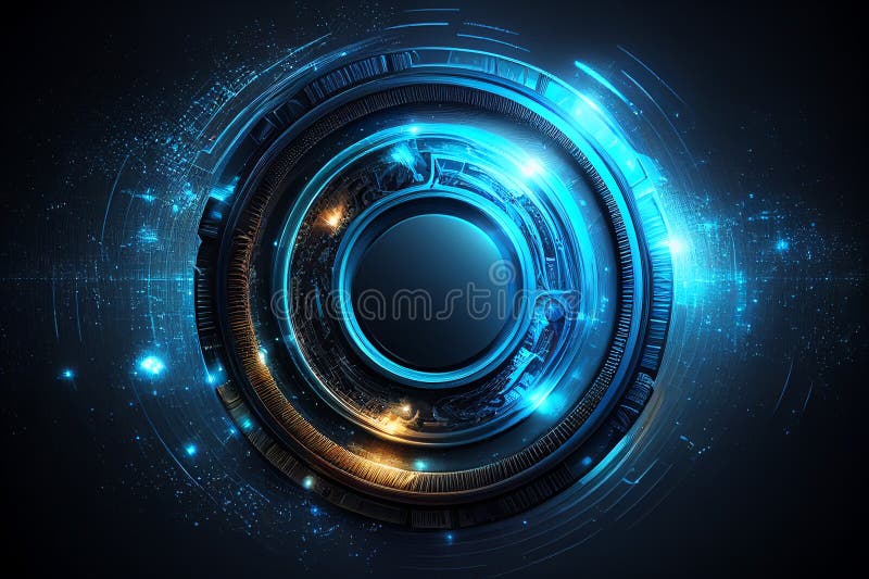 Circle Blue Abstract Futuristic Technology Background Technology Design ...