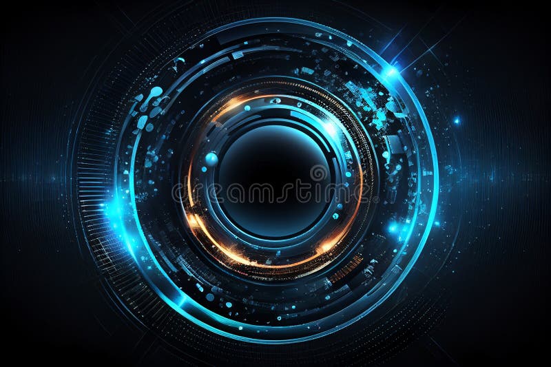Circle Blue Abstract Futuristic Technology Background Technology Design ...