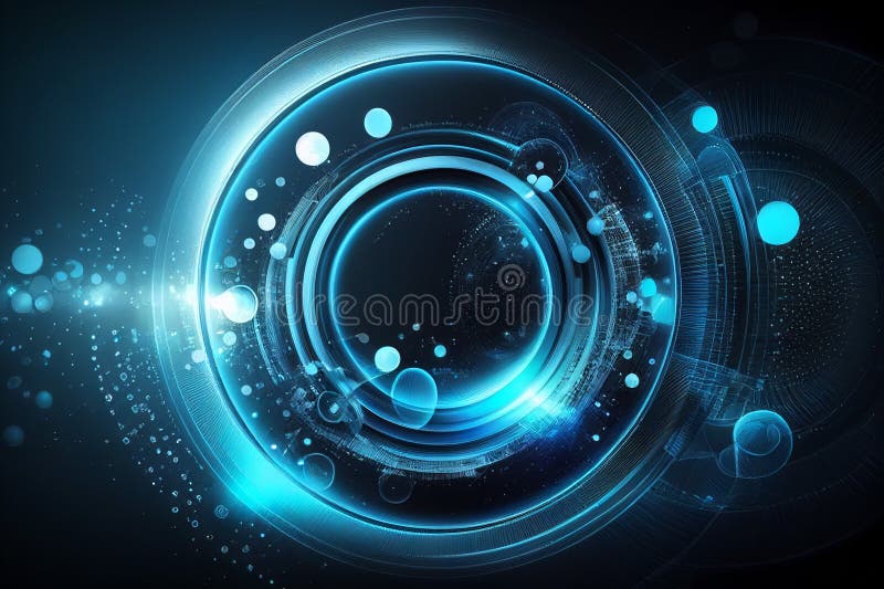 Circle Blue Abstract Futuristic Technology Background Technology Design ...