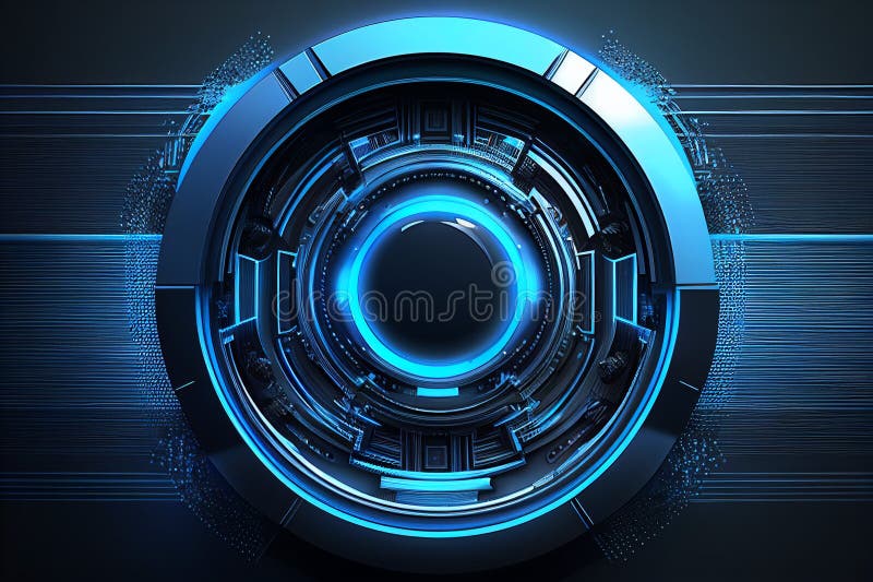 Circle Blue Abstract Futuristic Technology Background Technology Design ...