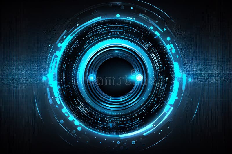 Circle Blue Abstract Futuristic Technology Background Technology Design ...