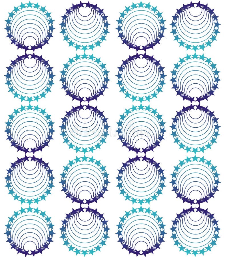 Circle Blue Gradient Stars Seamless Pattern Stock Illustration ...