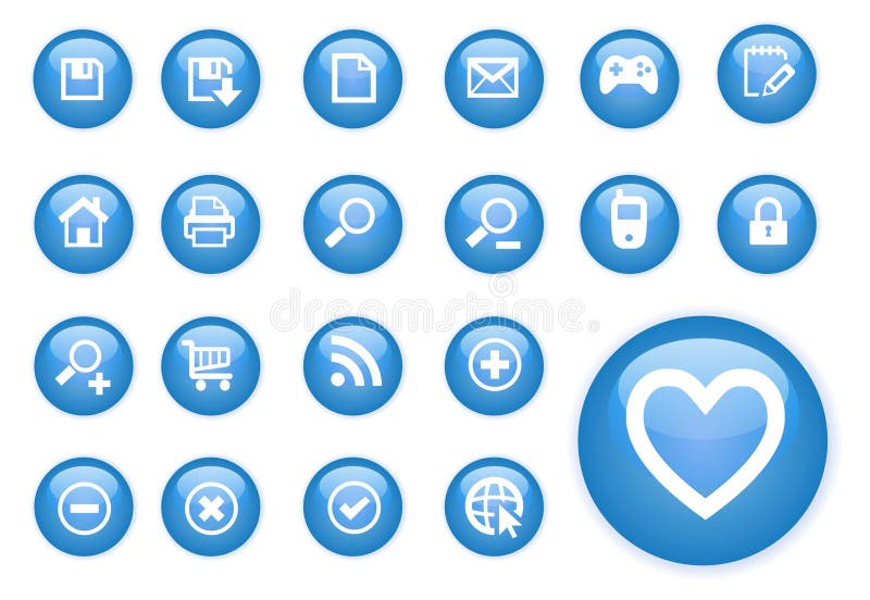 Circle blue icons stock vector. Illustration of mobile - 13572054