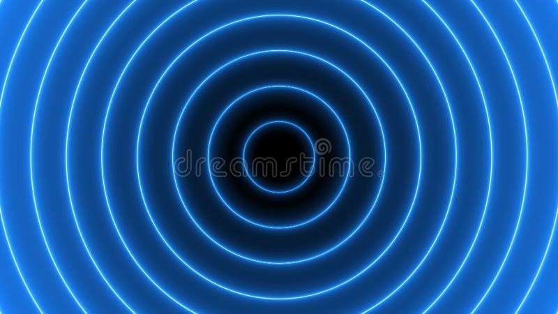 Circle Blue Neon Expand from Small To Big Look Like Hypnotic ...