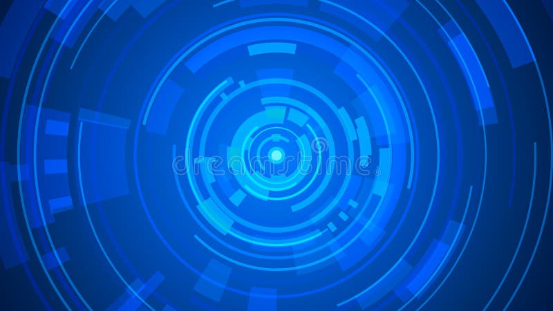Circle Blue Technology Hi-tech Dark Background. Stock Illustration ...