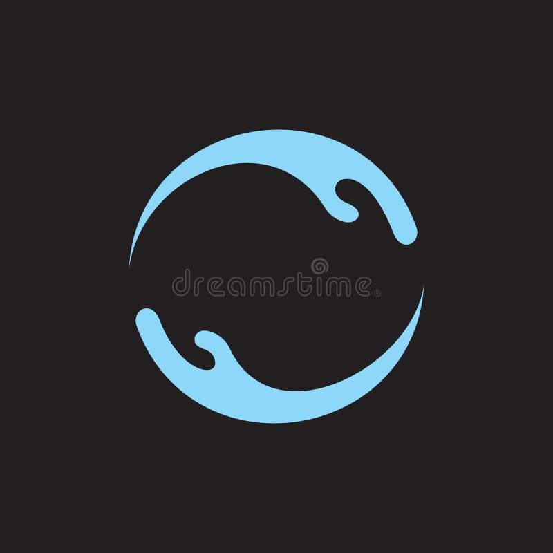 Circle Blue Waves Hand Shape Logo Vector Stock Vector - Illustration of ...