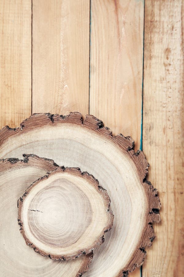 Circle Boards on Wooden Table Stock Photo - Image of copy, surface ...