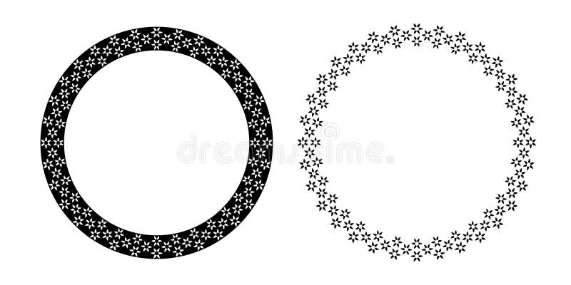 Circle Border Floral Patterns for Round Frames Stock Vector ...