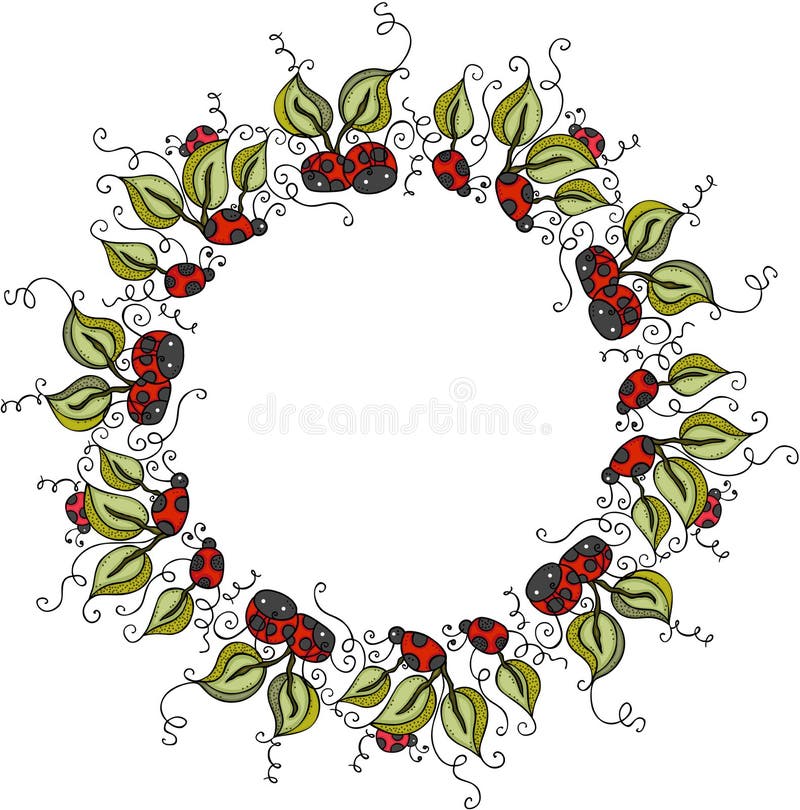 Ladybug Circle Frame stock vector. Illustration of animal - 25320472
