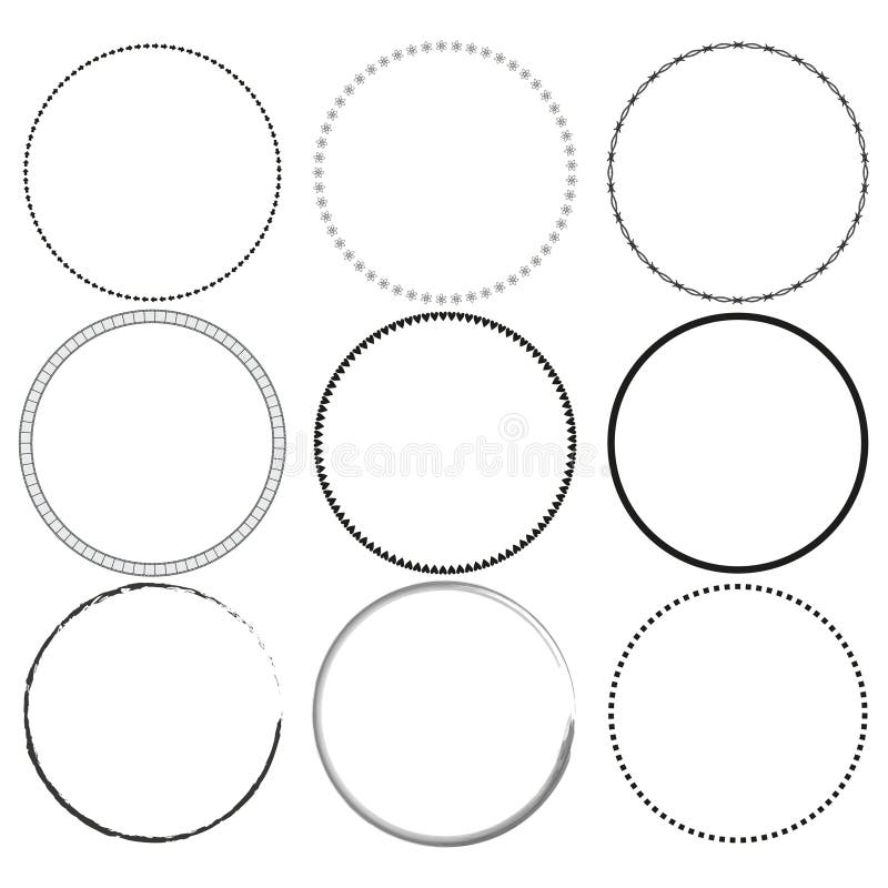 Circle Borders Collection. Geometric Round Frames. Minimalist Design ...