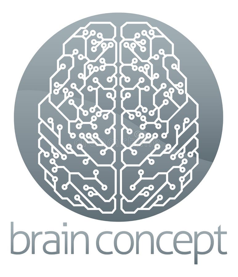 Computer Brain Computing Concept Stock Vector - Illustration of ...