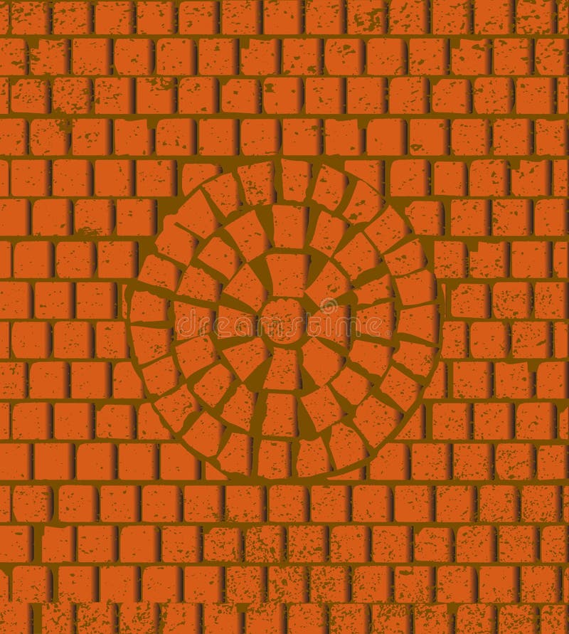 Circle Brick Wall Pattern stock illustration. Illustration of inside ...