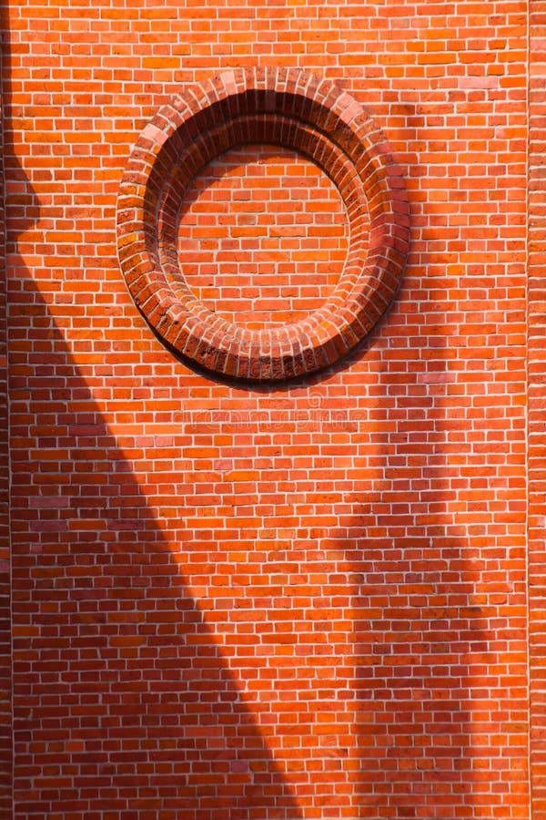 Circle on a brick wall, stock image. Image of black - 122267459