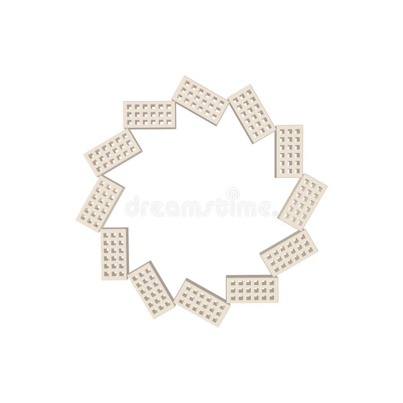 Circle of Bricks. Isolated on White Background. 3D Vector Illustration ...