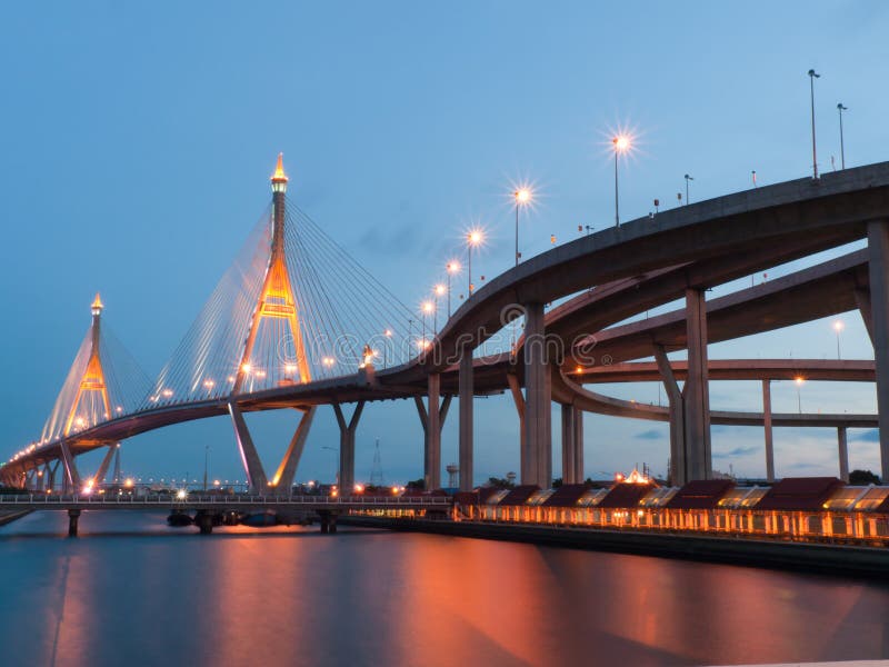 Circle Bridge stock photo. Image of sunset, engineering - 19362468