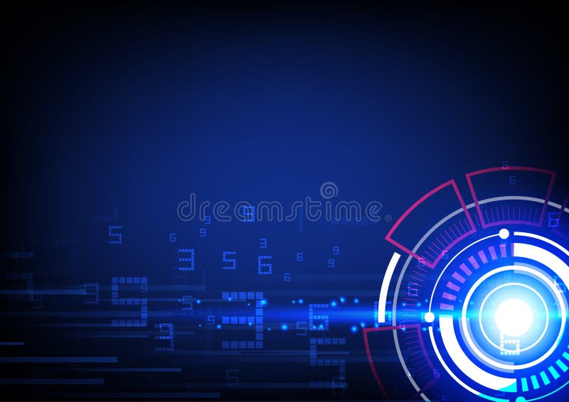 Circle Bright User Interface with Digits and Speed Lines, Tecgnology ...