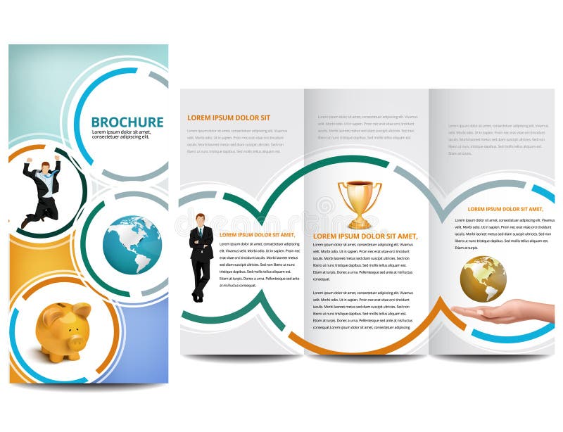 Modern Vector Three Fold Brochure Design Template Stock Vector ...