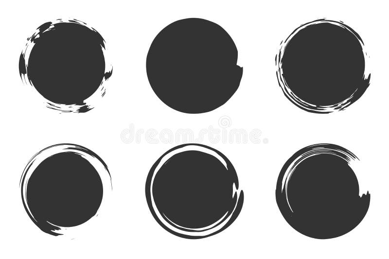 Circle Brush Stroke, Hand Drawn Paint Frame for Design Logo, Banner ...