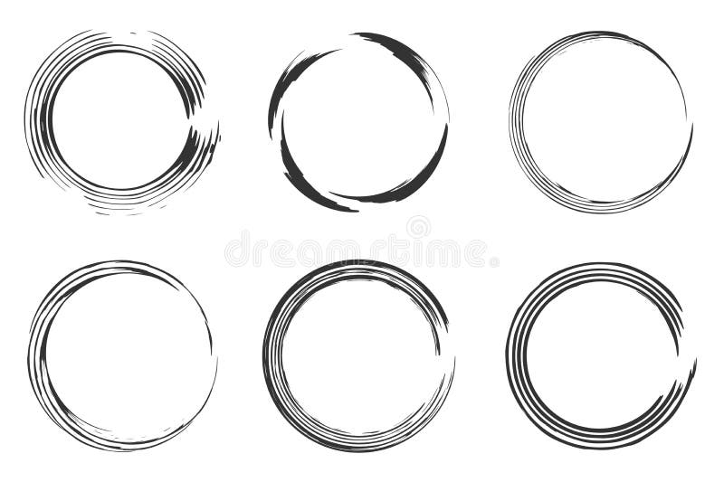 Circle Brush Stroke, Hand Drawn Paint Frame for Design Logo, Banner ...