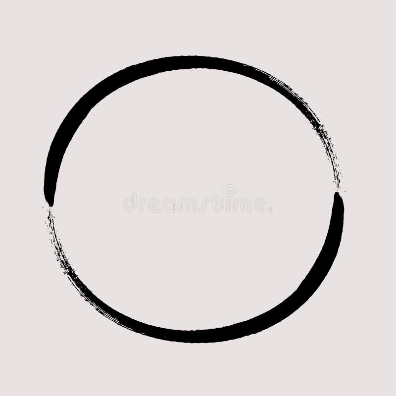 Circle Brush Stroke Vector. Painted Circle Frame Stock Vector ...