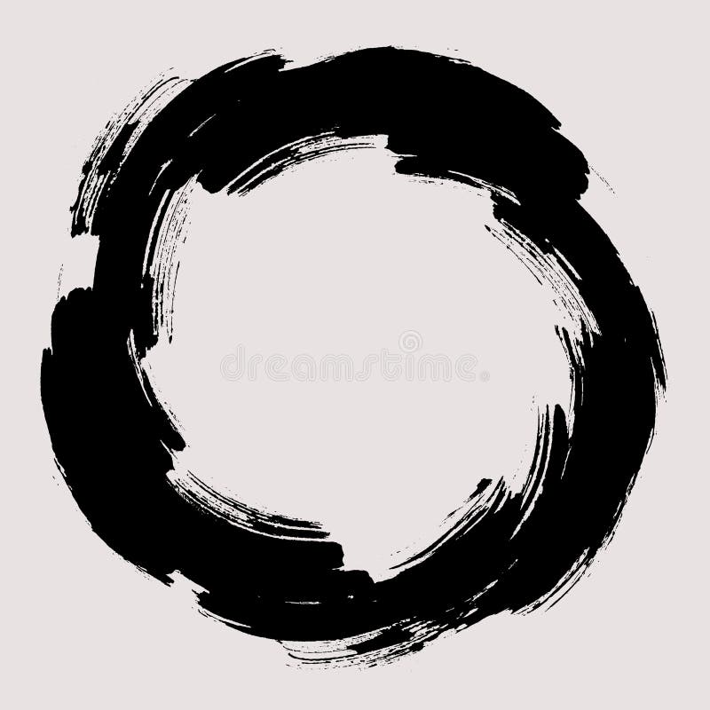 Circle Brush Stroke Vector. Painted Circle Frame Stock Vector ...