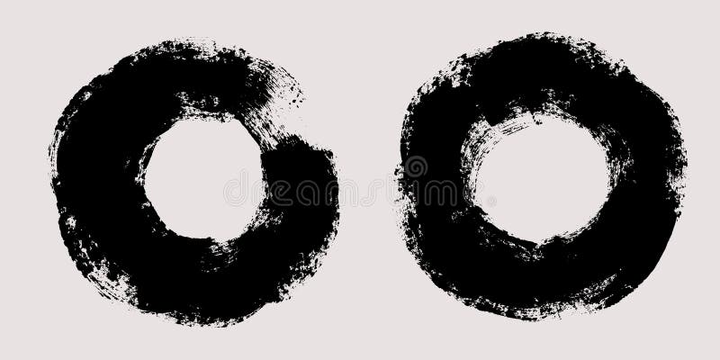 Circle Brush Stroke Vector. Painted Circle Frame Stock Vector ...