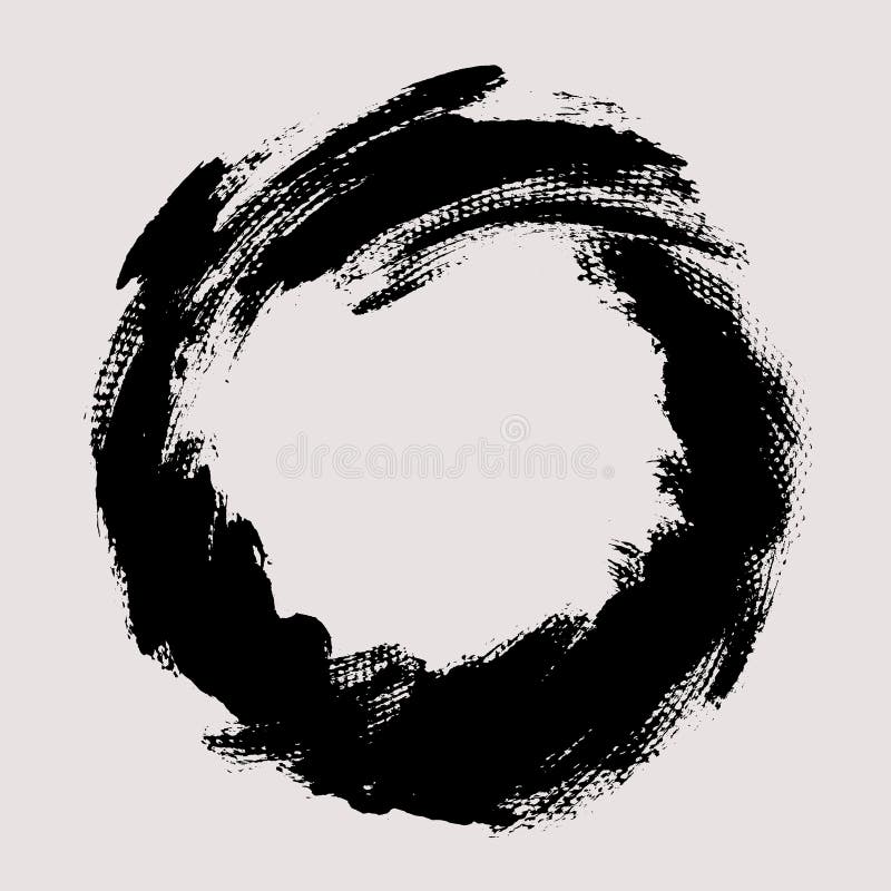 Circle Brush Stroke Vector. Painted Circle Frame Stock Vector ...