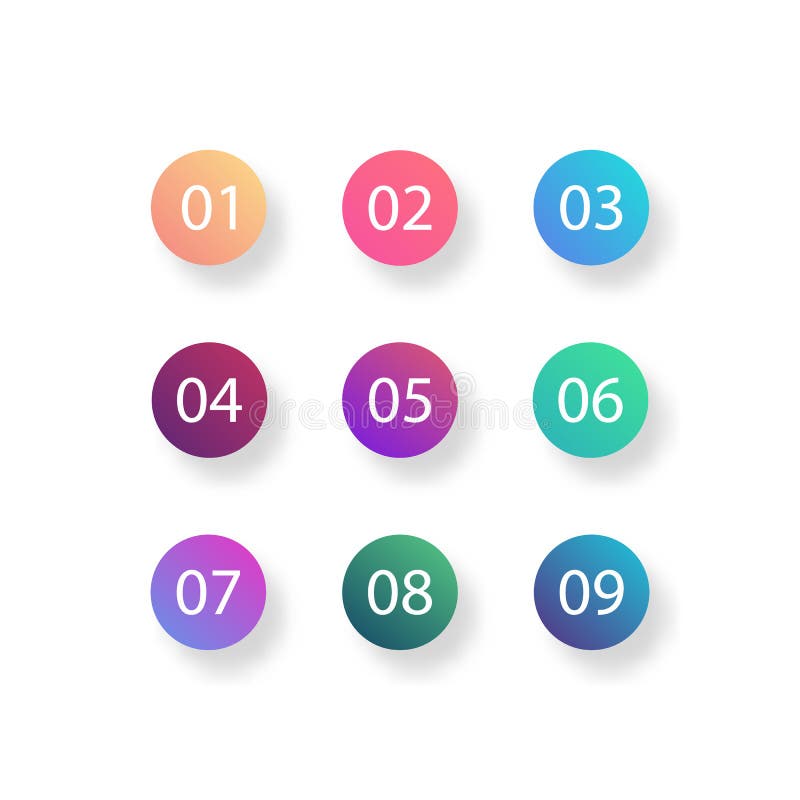 Circle Bullet Point Triangle Flags Set on White Background. Colorful ...