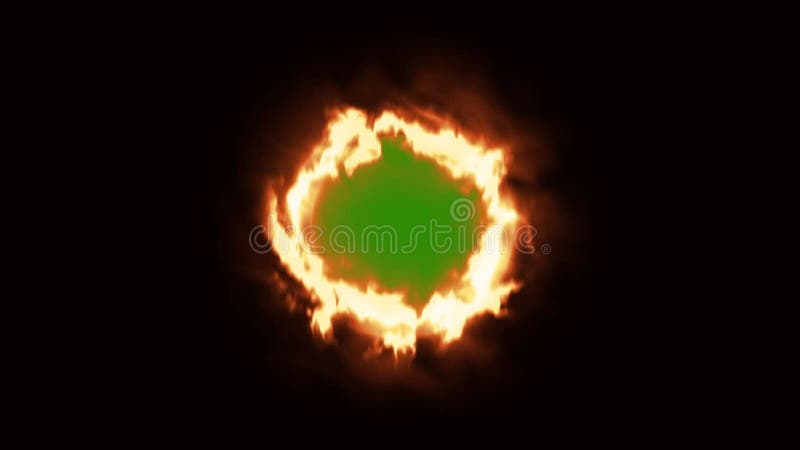 Circle of Burning Fire Green Screen Background Stock Footage - Video of ...