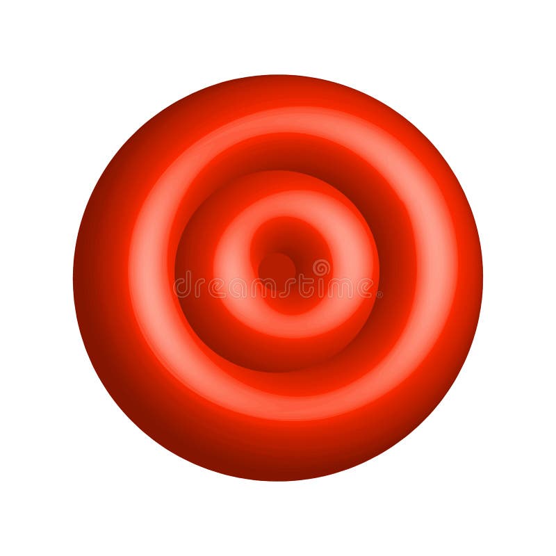 Circle Button 3D Isolated on White Background Stock Vector ...