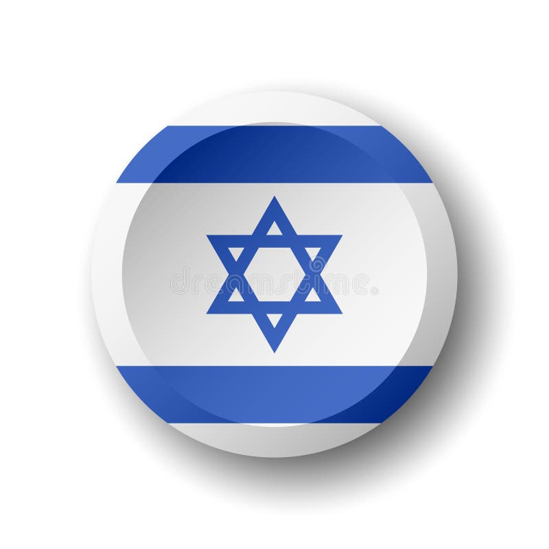 Circle Button Flag of Israel Stock Vector - Illustration of israeli ...