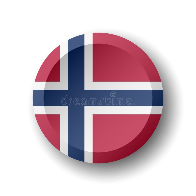 Circle Button Flag of Norway Stock Vector - Illustration of flag ...