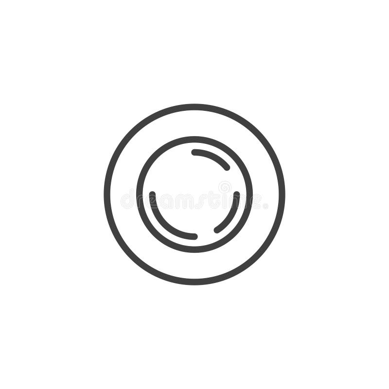 Circle button line icon stock vector. Illustration of outline - 303929512