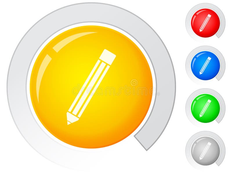 Web buttons pencil stock vector. Illustration of blue - 7124103