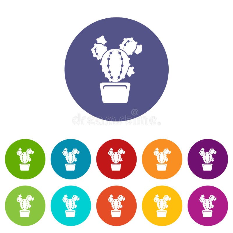 Circle Cactus Icon, Simple Style Stock Vector - Illustration of botanic ...