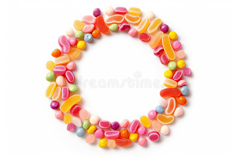 Circle from Candies, Generative AI Stock Illustration - Illustration of ...