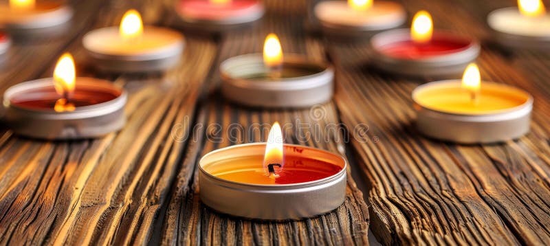 Circle of Candles Emitting Warm Light in Minimalist Composition ...