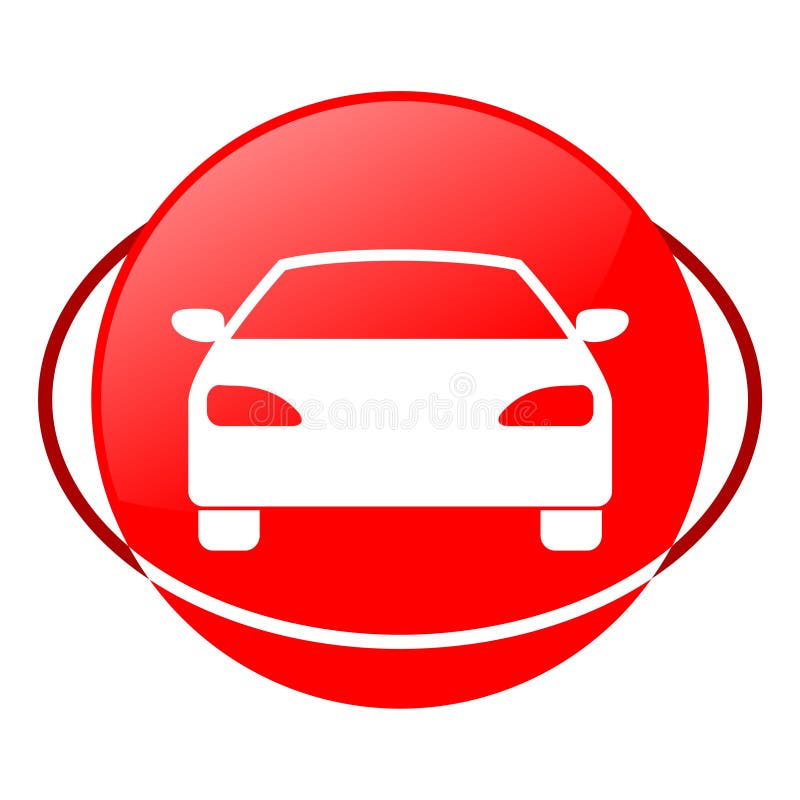Circle Car Vector Illustration, Red Icon Stock Vector - Illustration of ...