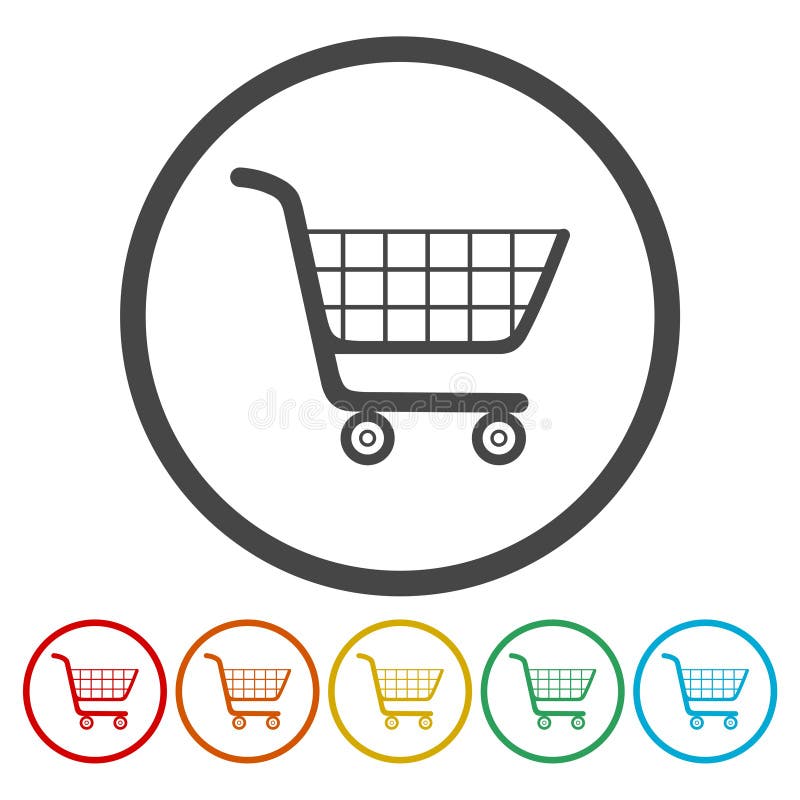 Circle Cart Icon, Shopping Cart Stock Vector - Illustration of order ...