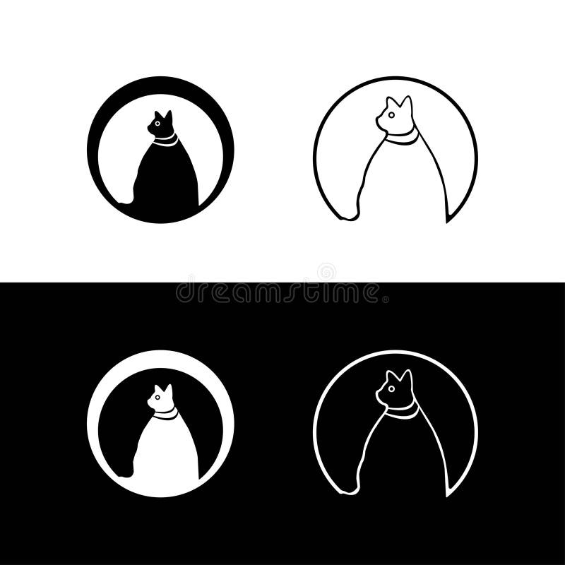 Circle Cat Animal Vector Logo Design Stock Vector - Illustration of ...