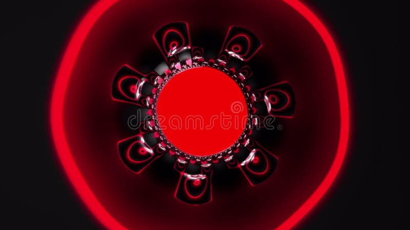 Circle Center Copy Space Shape for Text, Logo with Abstract Red Wave ...