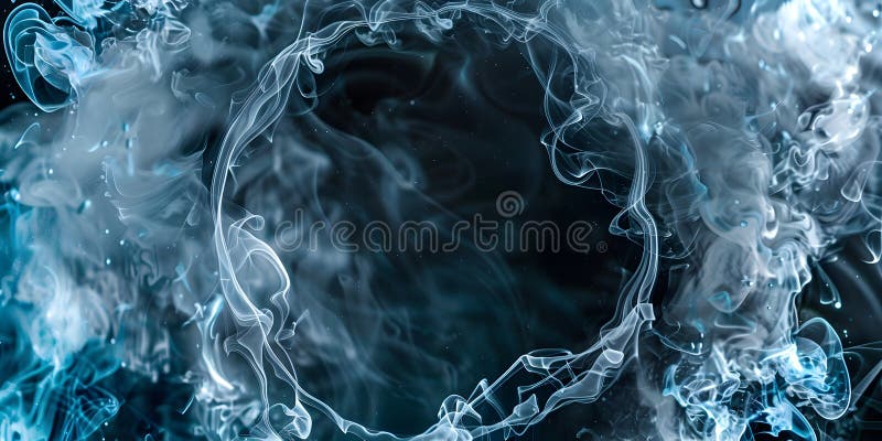 A Circle in the Center with Smoke Around Stock Image - Image of blue ...