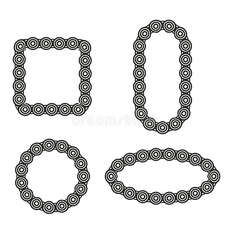 Circle Chain Frame. Oval Outline Shape. Square Ring Border. Vector ...