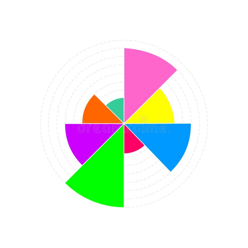 Circle Chart Example. Wheel Diagram with 8 Colorful Segments of ...