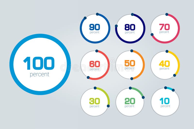 Circle Chart, Graph. Flat Design. Percentage Templates Set Stock Vector ...