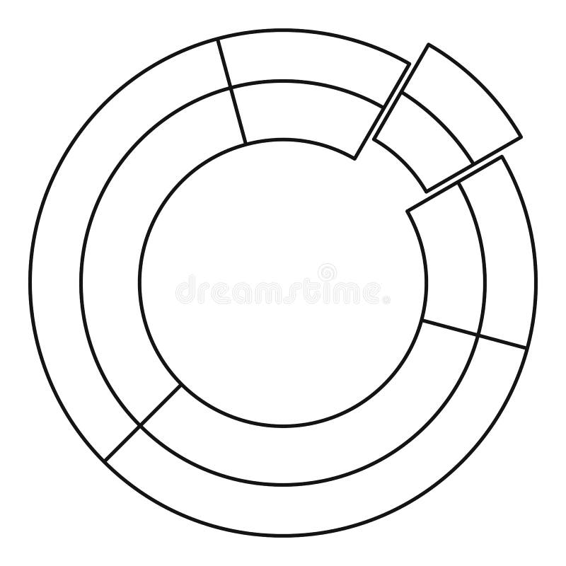 Circle Chart Icon Vector Thin Line Stock Vector - Illustration of data ...